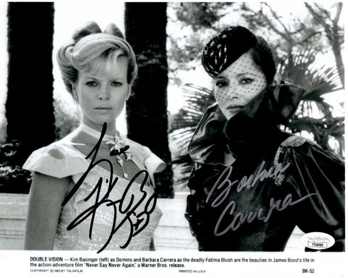 Kim Basinger and Barbara Carrera Autographed 8X10 Never Say Never Again ...