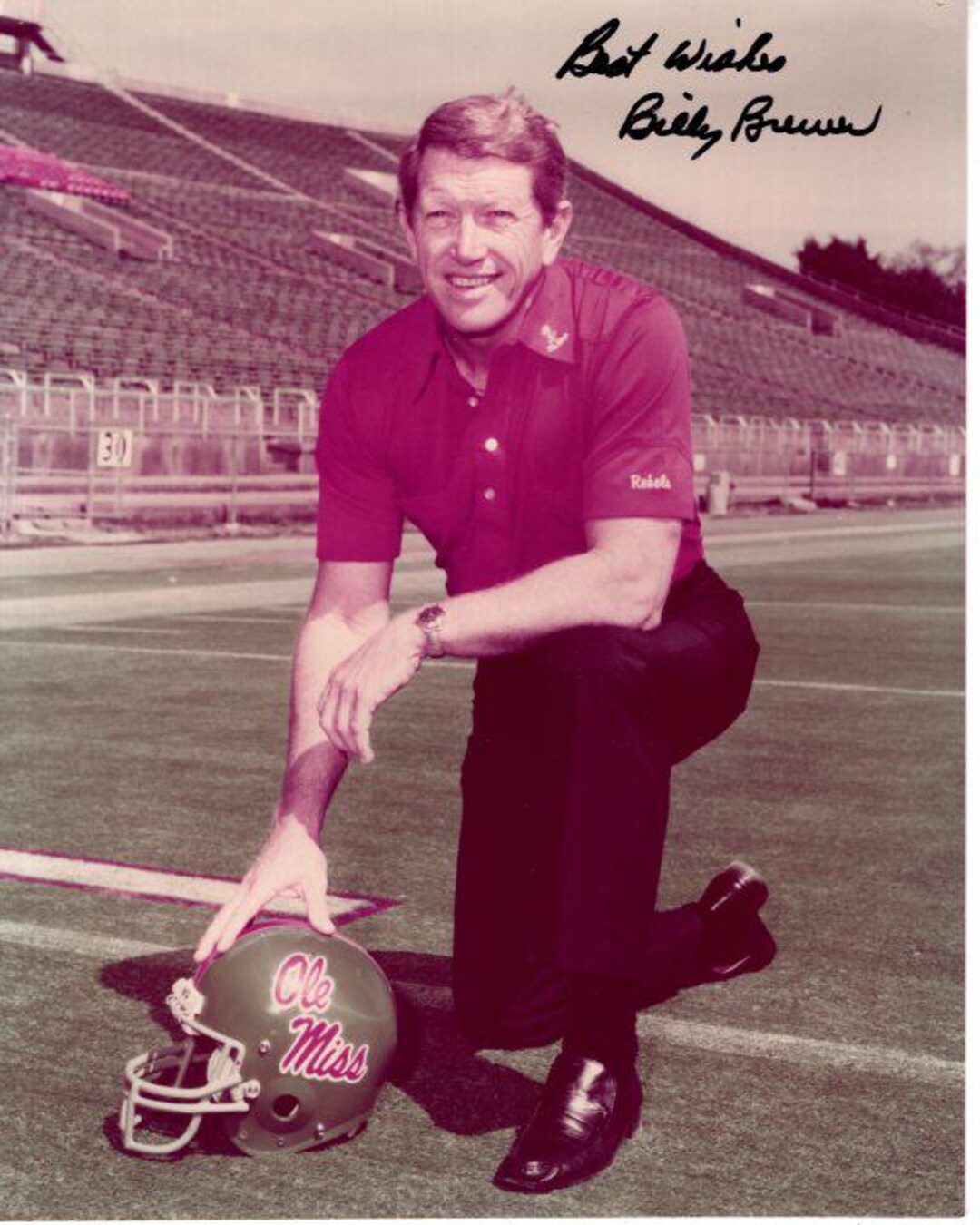 Billy Brewer Signed Autographed 8x10 SEC Football Ole Miss Football ...