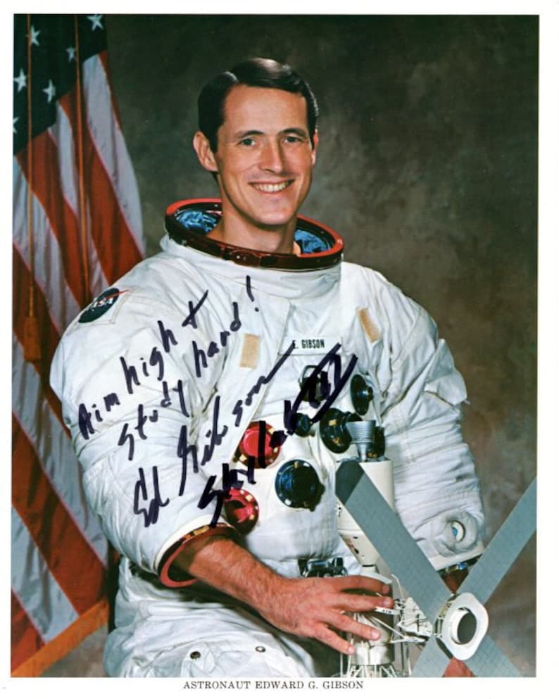 Edward G. Gibson Signed Autographed 8x10 NASA Astronaut Litho Photo ...