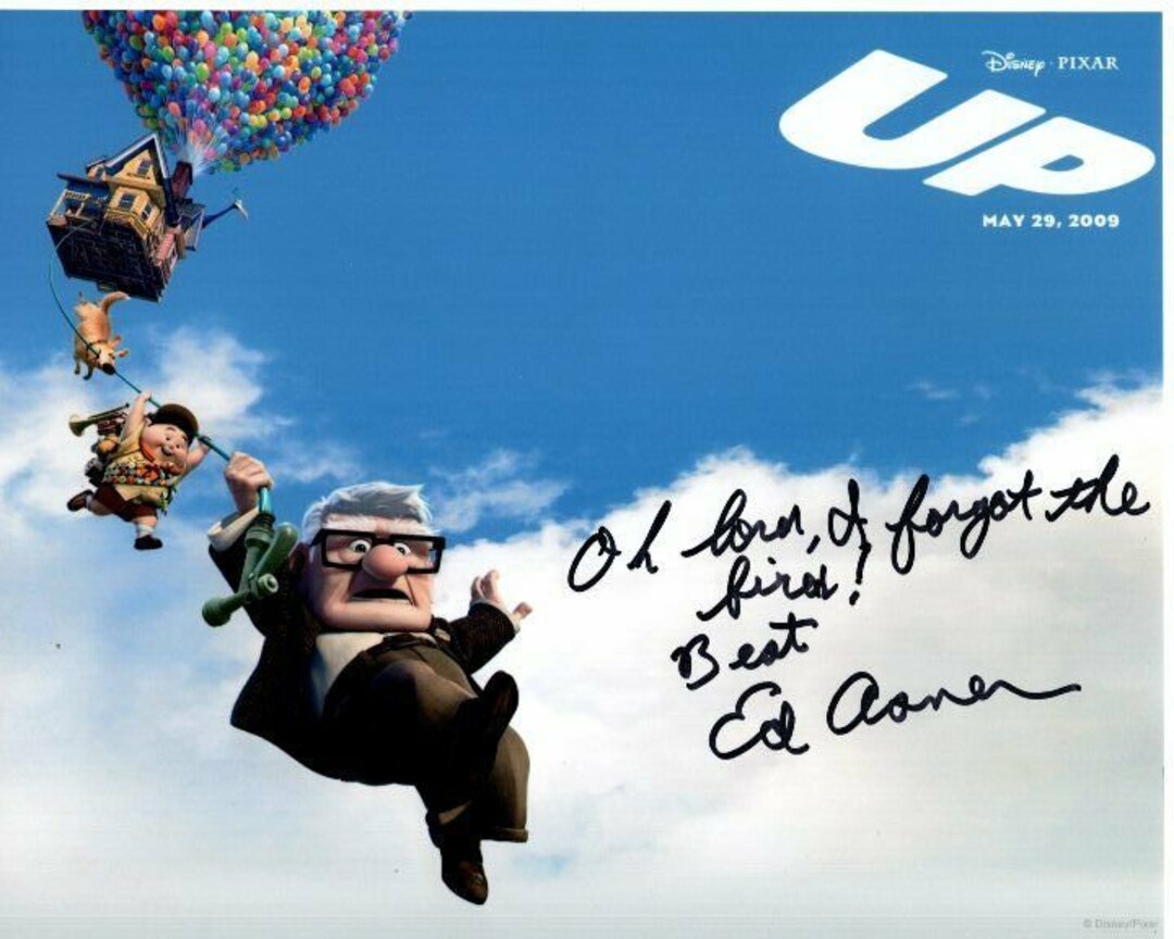 Ed Asner Signed Autographed 8x10 Disney up Carl Fredricksen Photo Great ...