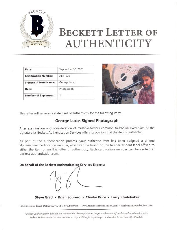 George Lucas Signed 8x10 Star Wars Photo Beckett BAS LOA - Etsy
