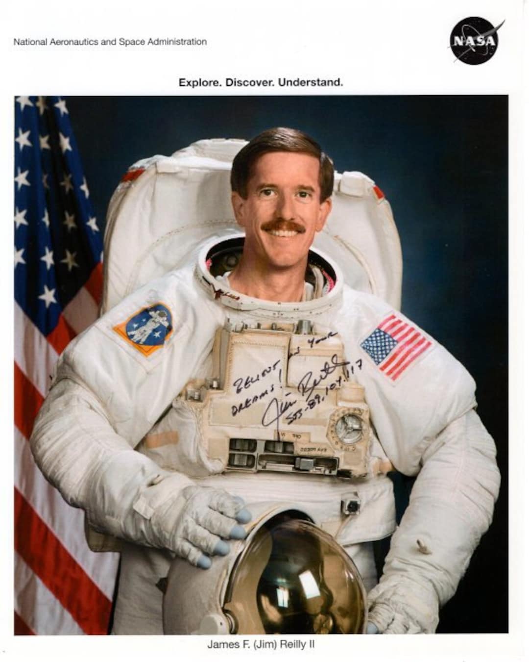 James F. Jim Reilly Signed Autographed 8x10 NASA Astronaut Litho Photo ...