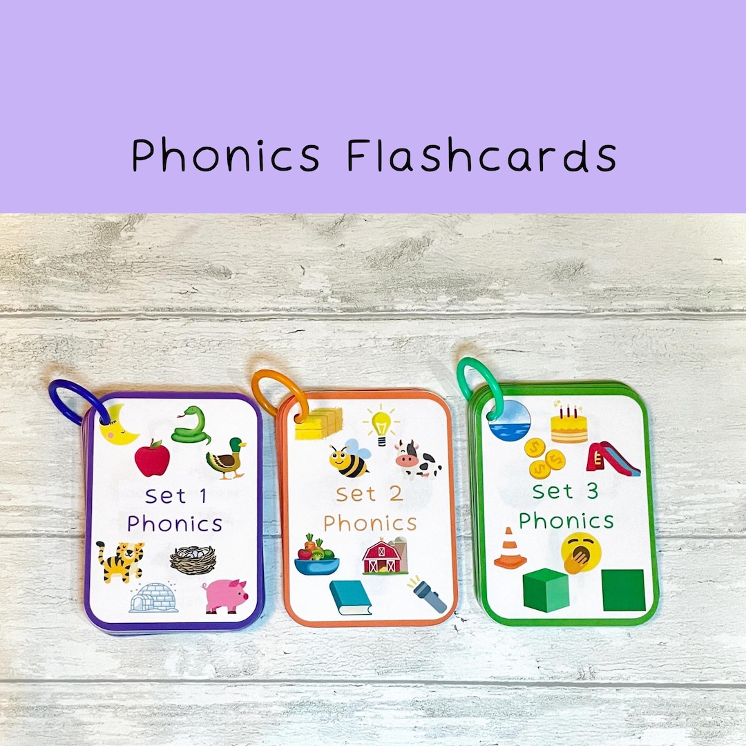 Phonics Flashcards, Children Phonics Learning, Set 1 Set 2 Set 3, Phase ...