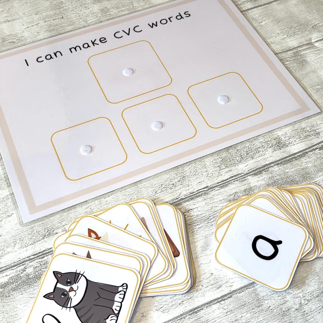 Phonics CVC Word Mat, Children's Phonic Words, Blending Spelling ...