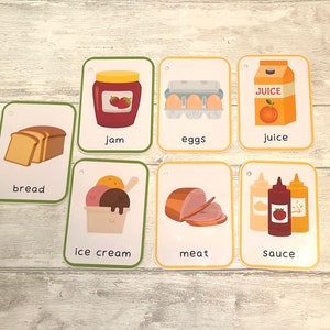 Food Shopping Flashcards Children's Food Words Shopping - Etsy