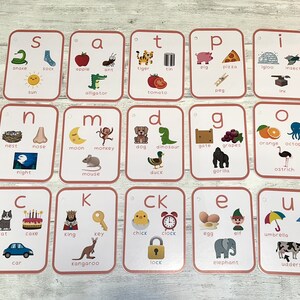 Phase 2 Phonics Flashcards, Children Phonics Learning, Set 1 Reading ...