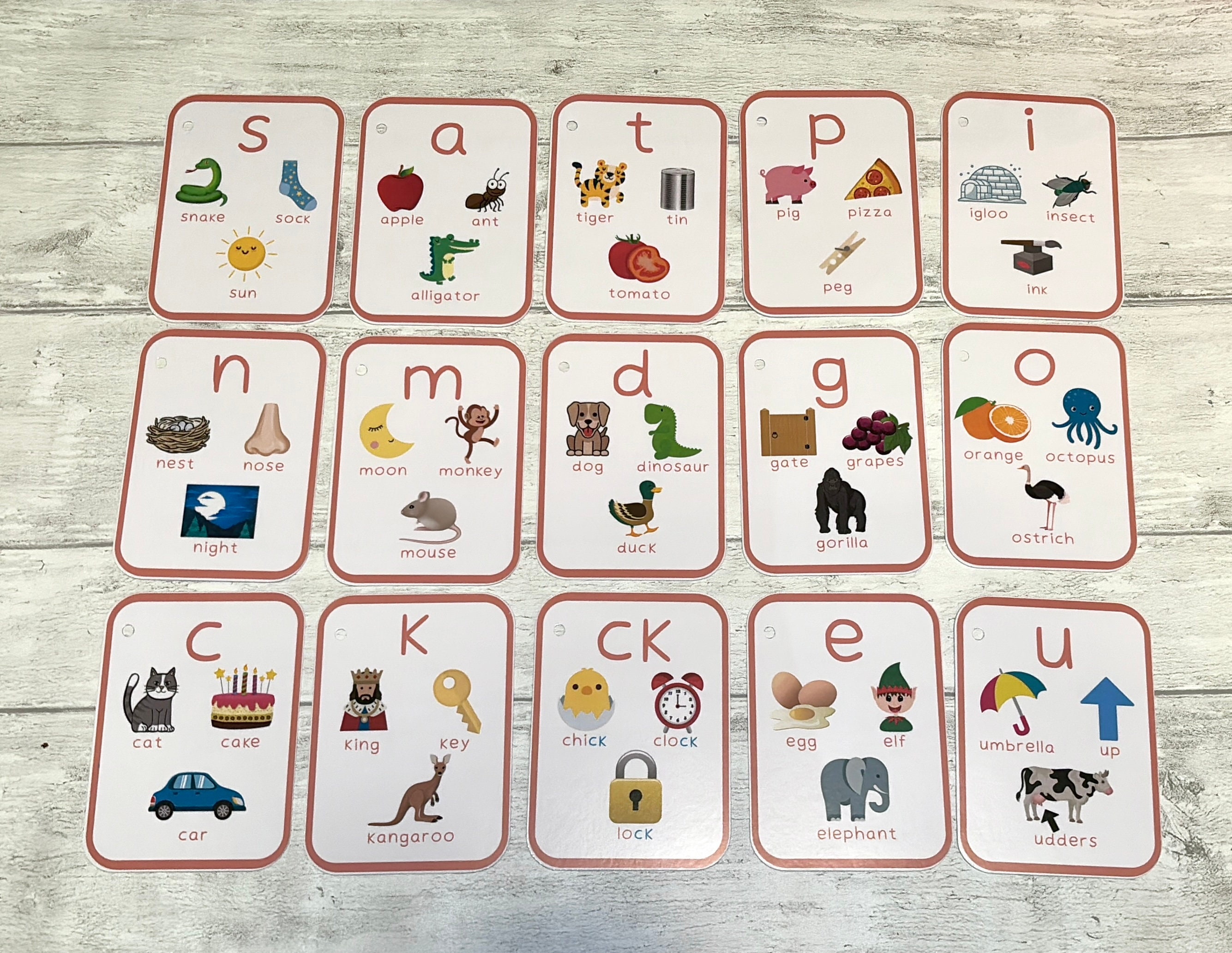 Phase 2 Phonics Flashcards, Children Phonics Learning, Set 1 Reading ...