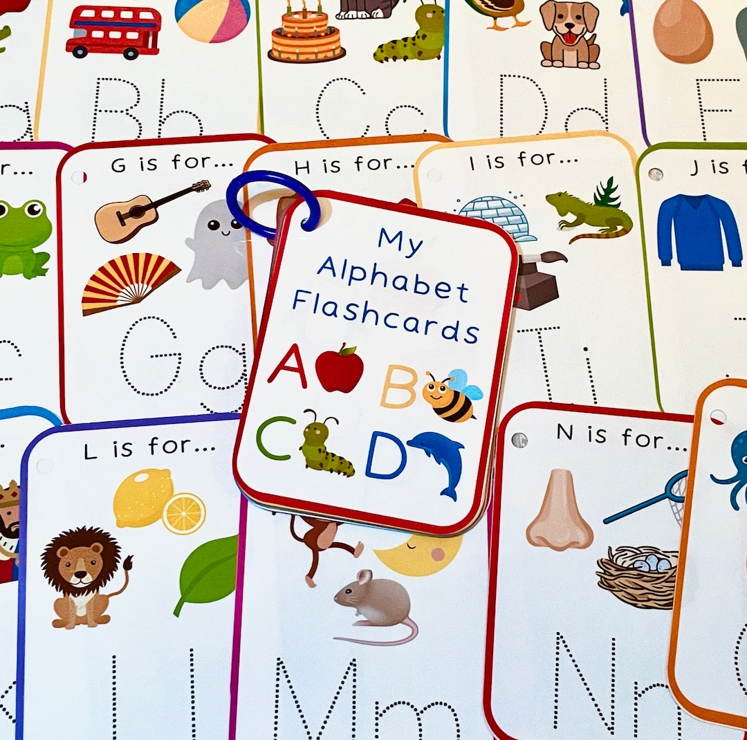 Tarjetas didácticas del alfabeto, aprendizaje de letras ABC para niños ...