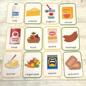 Food Shopping Flashcards, Children's Food Words, Shopping List ...