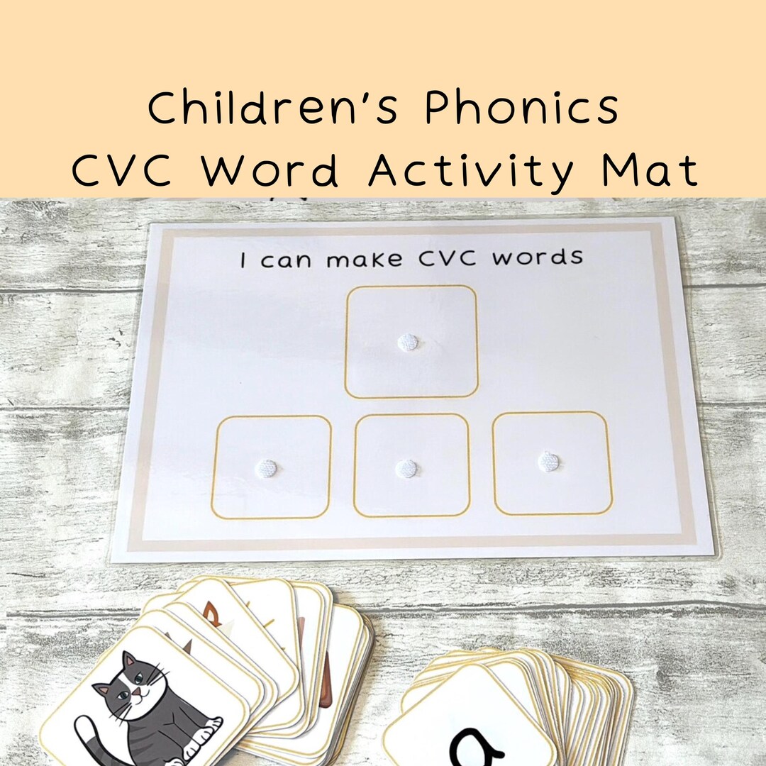 Phonics CVC Word Mat, Children's Phonic Words, Blending Spelling ...