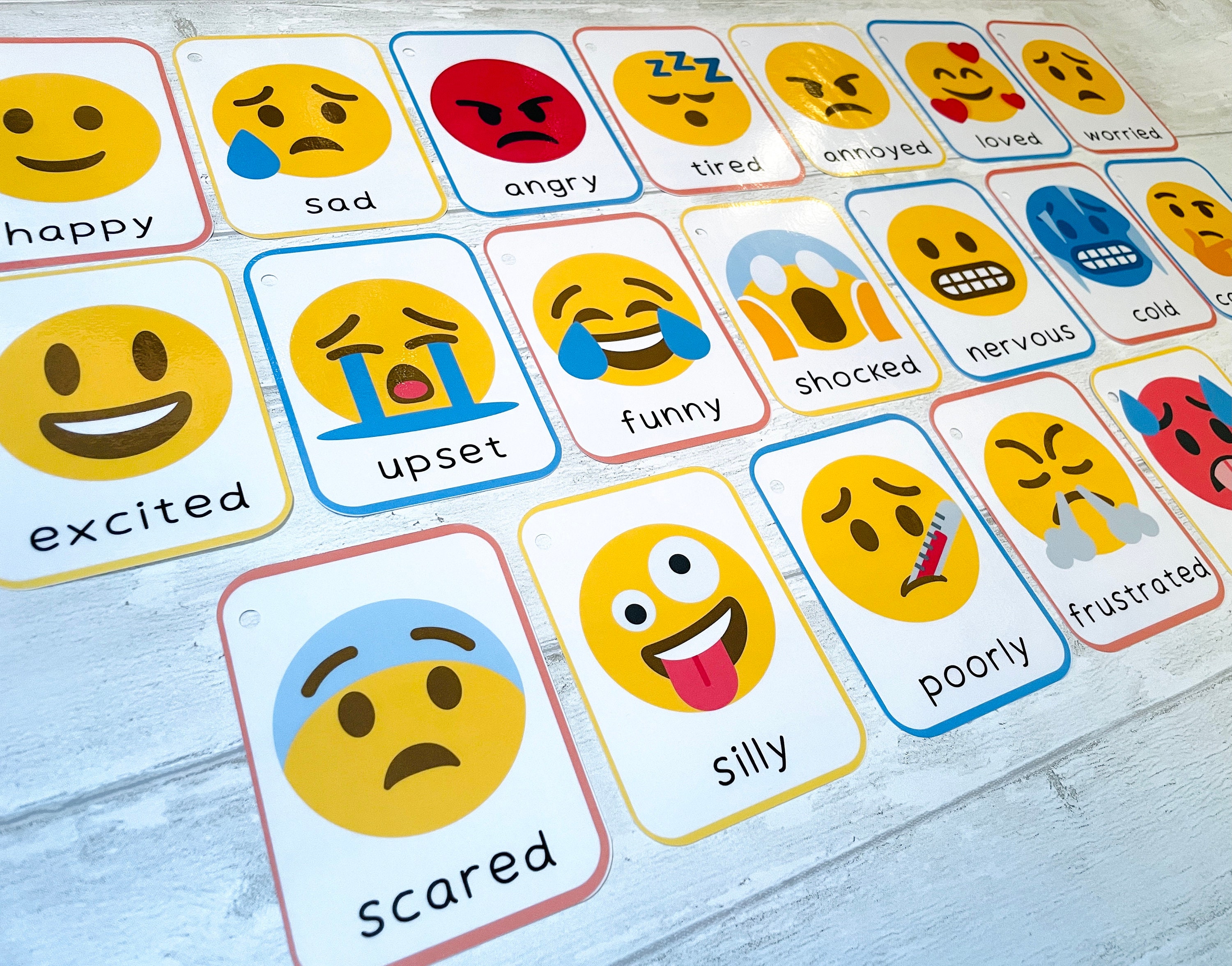 Children's Feelings Flashcards Emotions Learning - Etsy UK