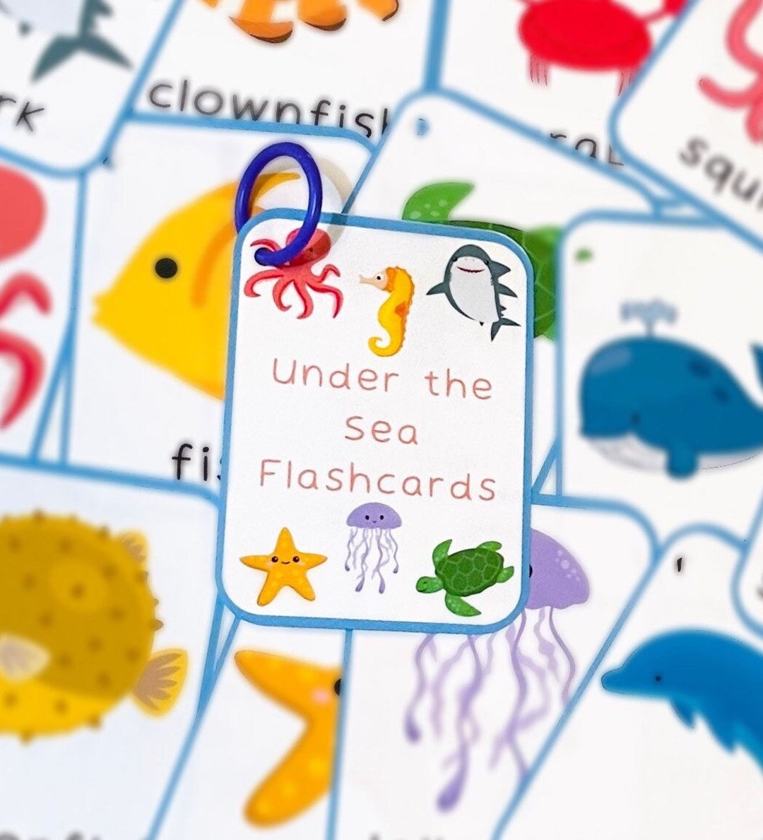 Sea Creatures Flashcards, Children's Under the Sea Flashcards, Ocean ...