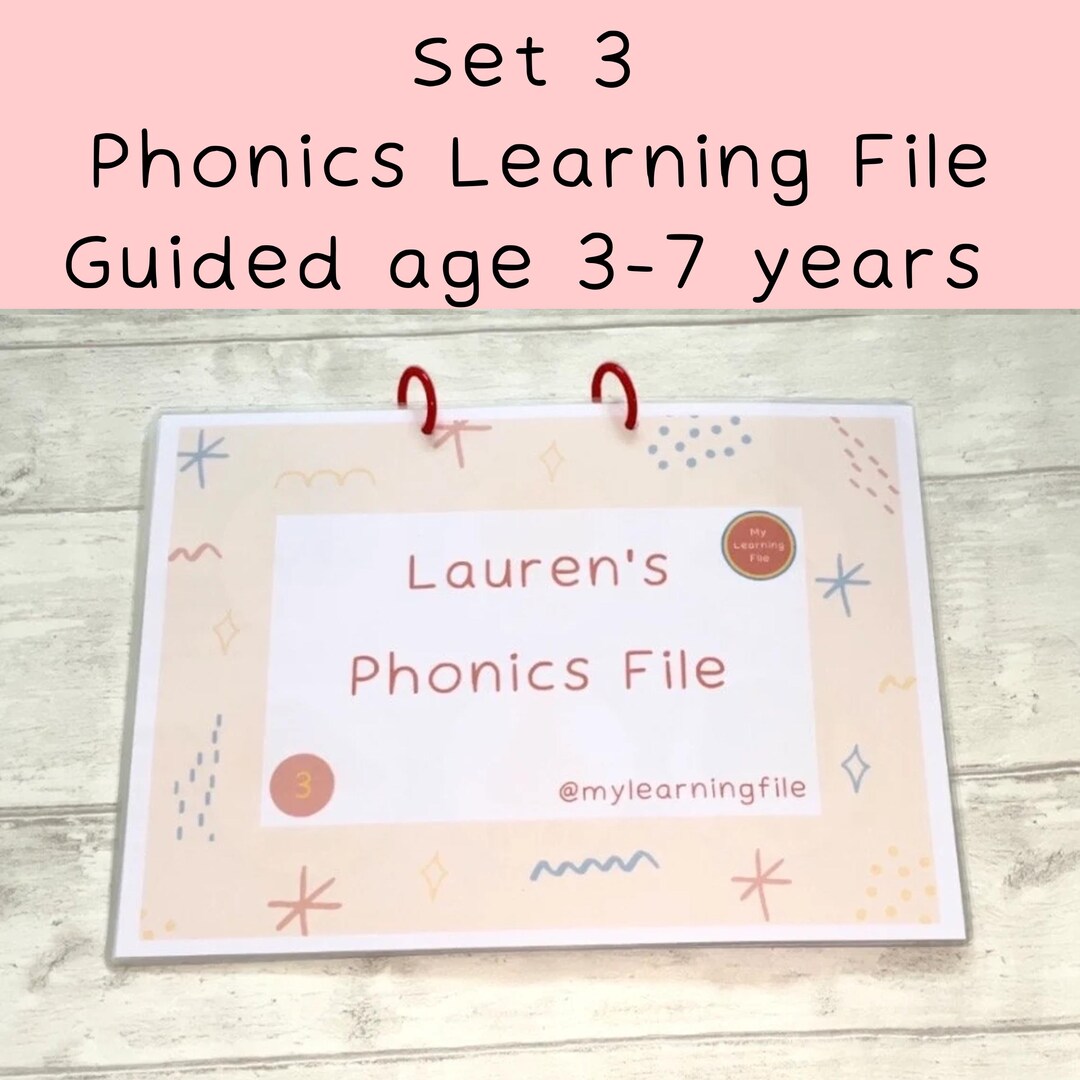 Phonics Set 3 Children's Busy Book, Personalised Learning File ...
