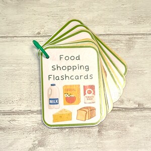 Food Shopping Flashcards, Children's Food Words, Shopping List ...