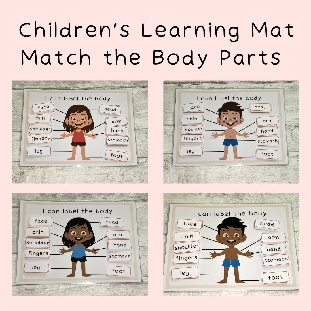 Children's Body Parts Learning Mat, Children's Velcro Matching Mat ...