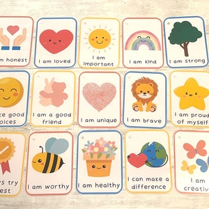 Daily Affirmation Flashcards, Children's Affirmations, Positve Well ...