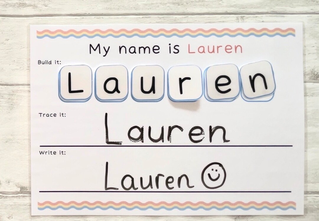 Name Writing Practice Children's Mat, Name Matching, Nursery, Pencil ...