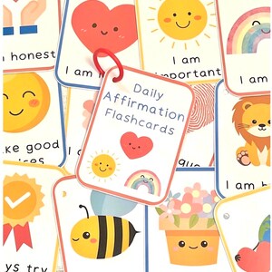 Daily Affirmation Flashcards, Children's Affirmations, Positve Well ...