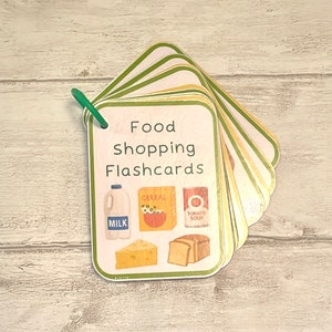 Food Shopping Flashcards Children's Food Words Shopping - Etsy