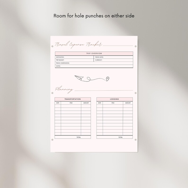 Travel Expense Tracker Printable | Vacation Budget Planner | Trip Cost ...