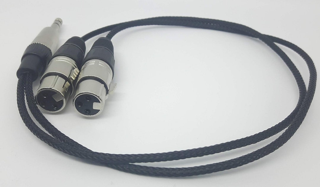 Y-combine Type Cables, 2 X XLR-3 Pin-female Audio Cable source to One TRS L/R Unbalanced Input ...