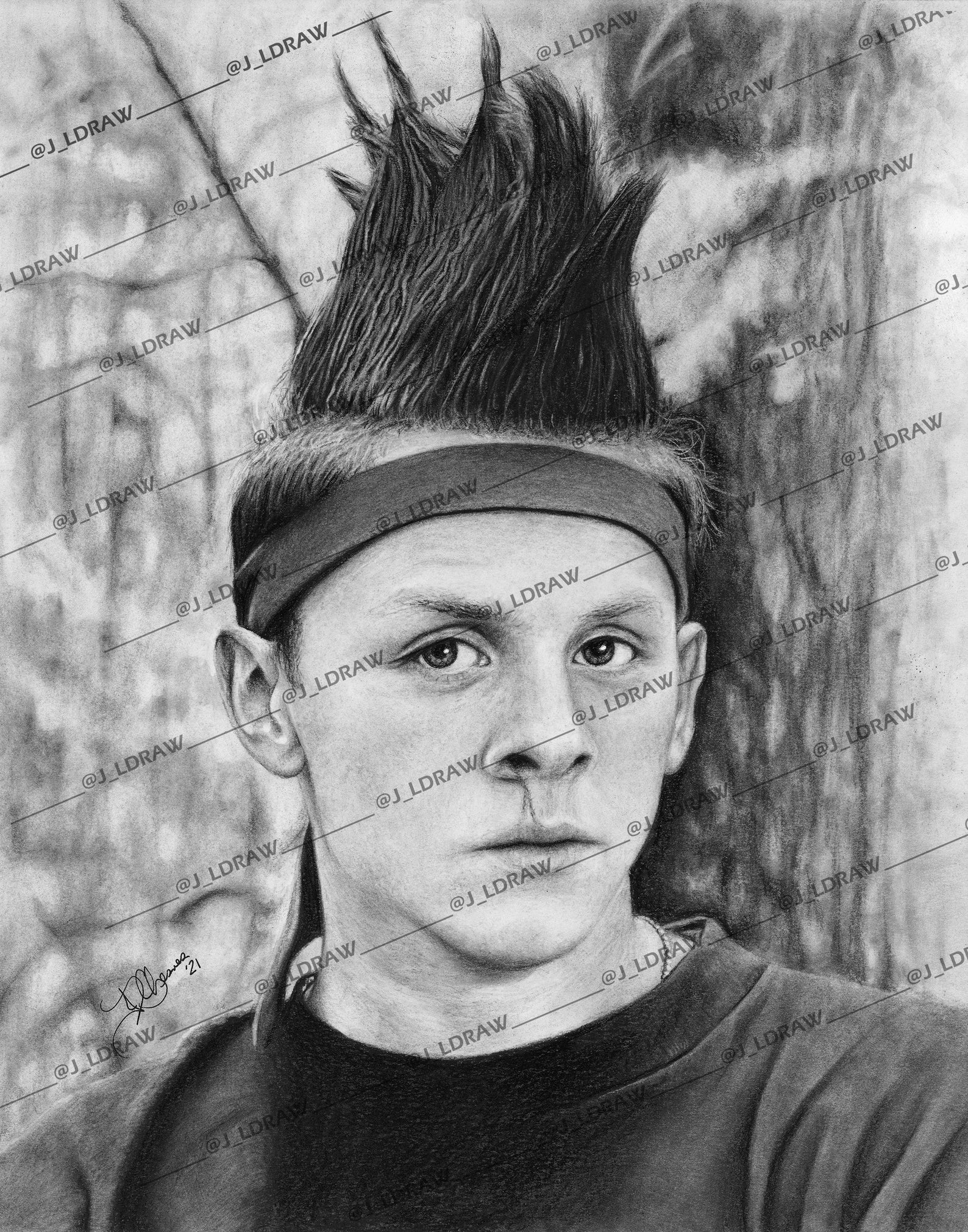 Portrait of Eli Moskowitz Aka Hawk Cobra Kai Jacob Bertrand - Etsy