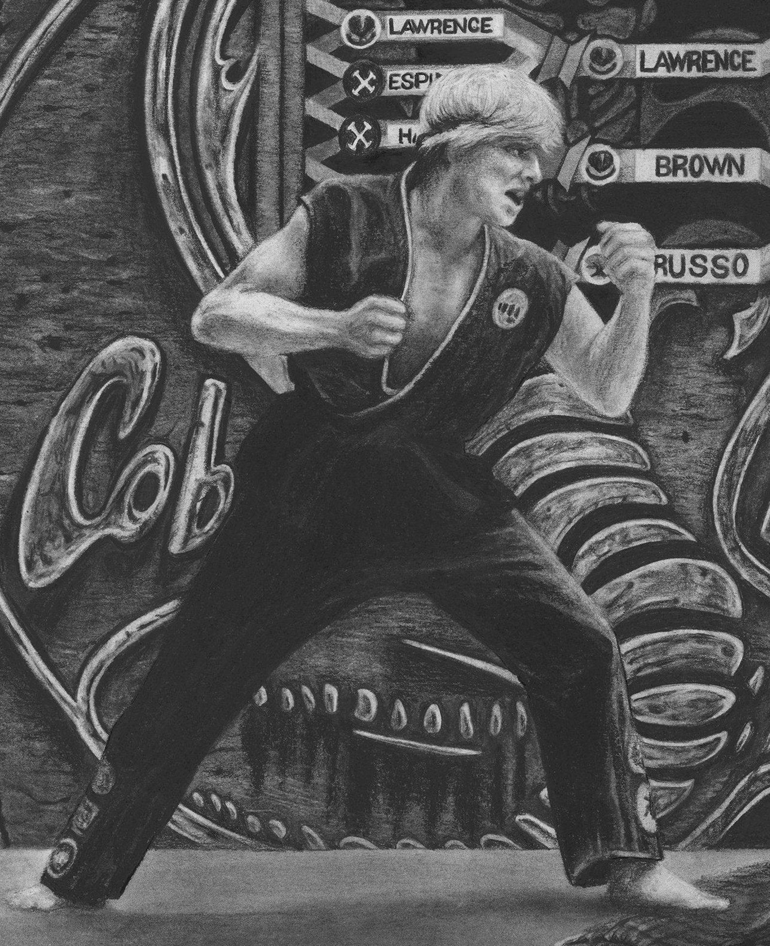Portret van Johnny Lawrence Karate Kid en Cobra Kai - Etsy Nederland