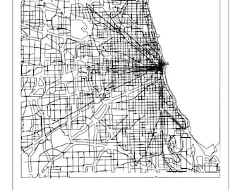 Chicago Map Svg - Etsy