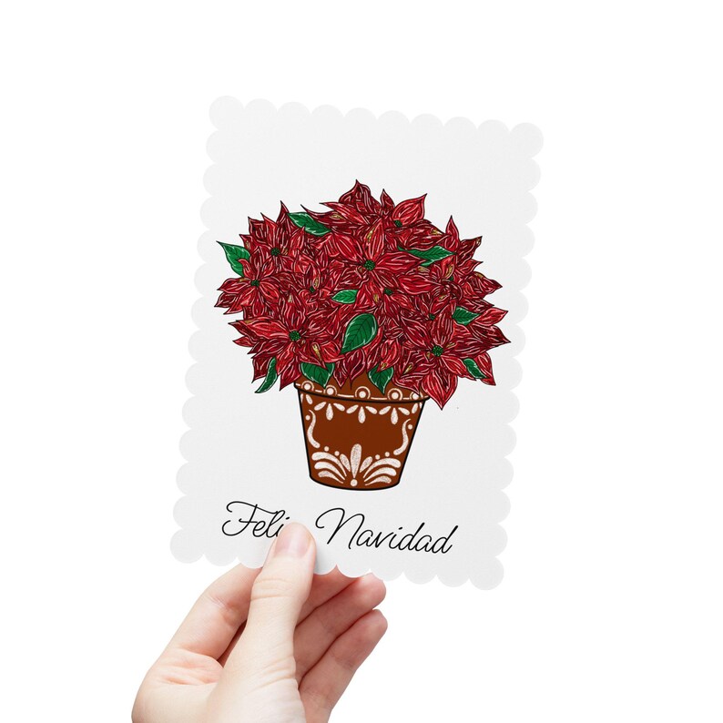 Noche Buena, Noche Buena Postal, Poinsettia Postcard, Poinsettia Card ...