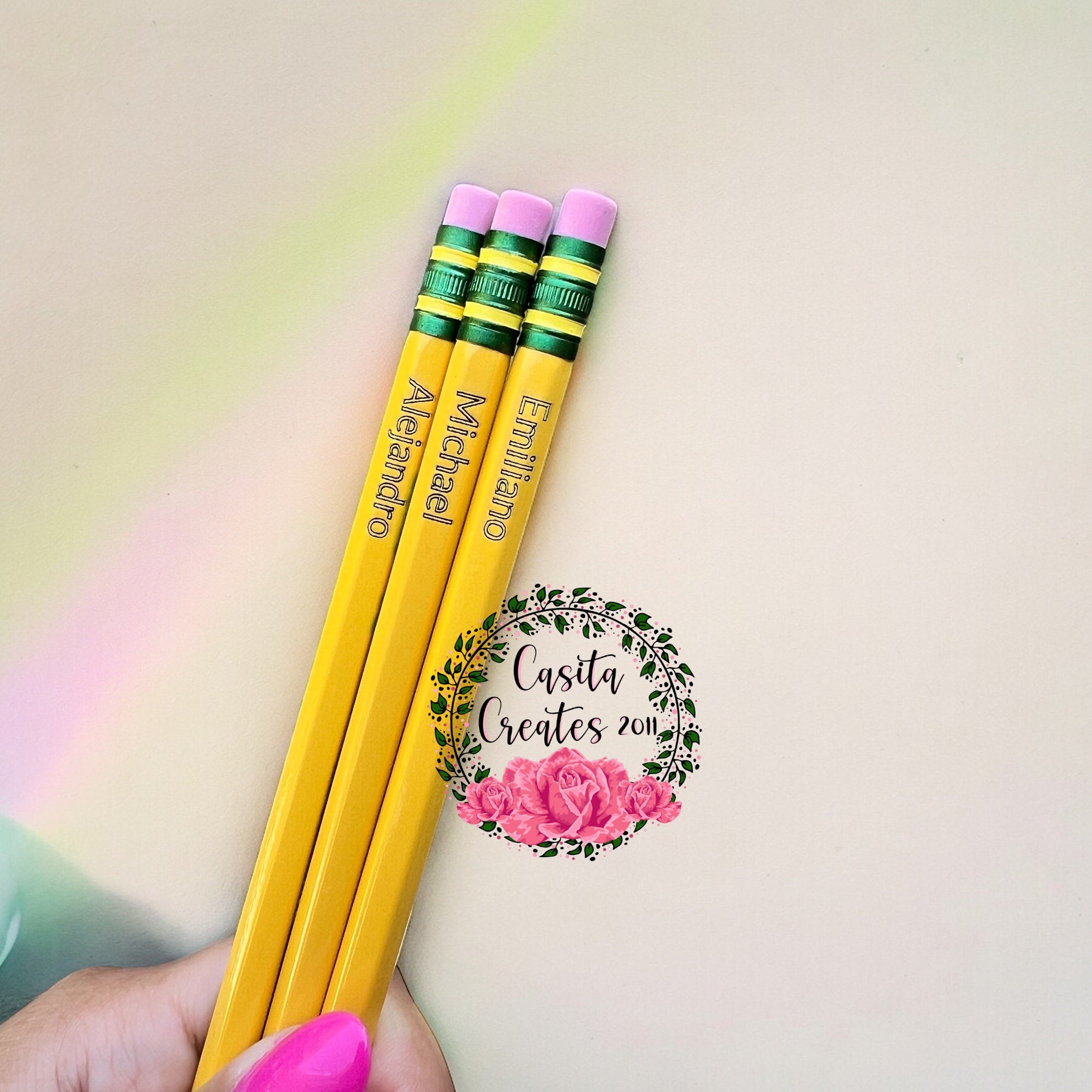 Personalized Pencils, Lápices Personalizados, Pastel Pencils, Yellow ...