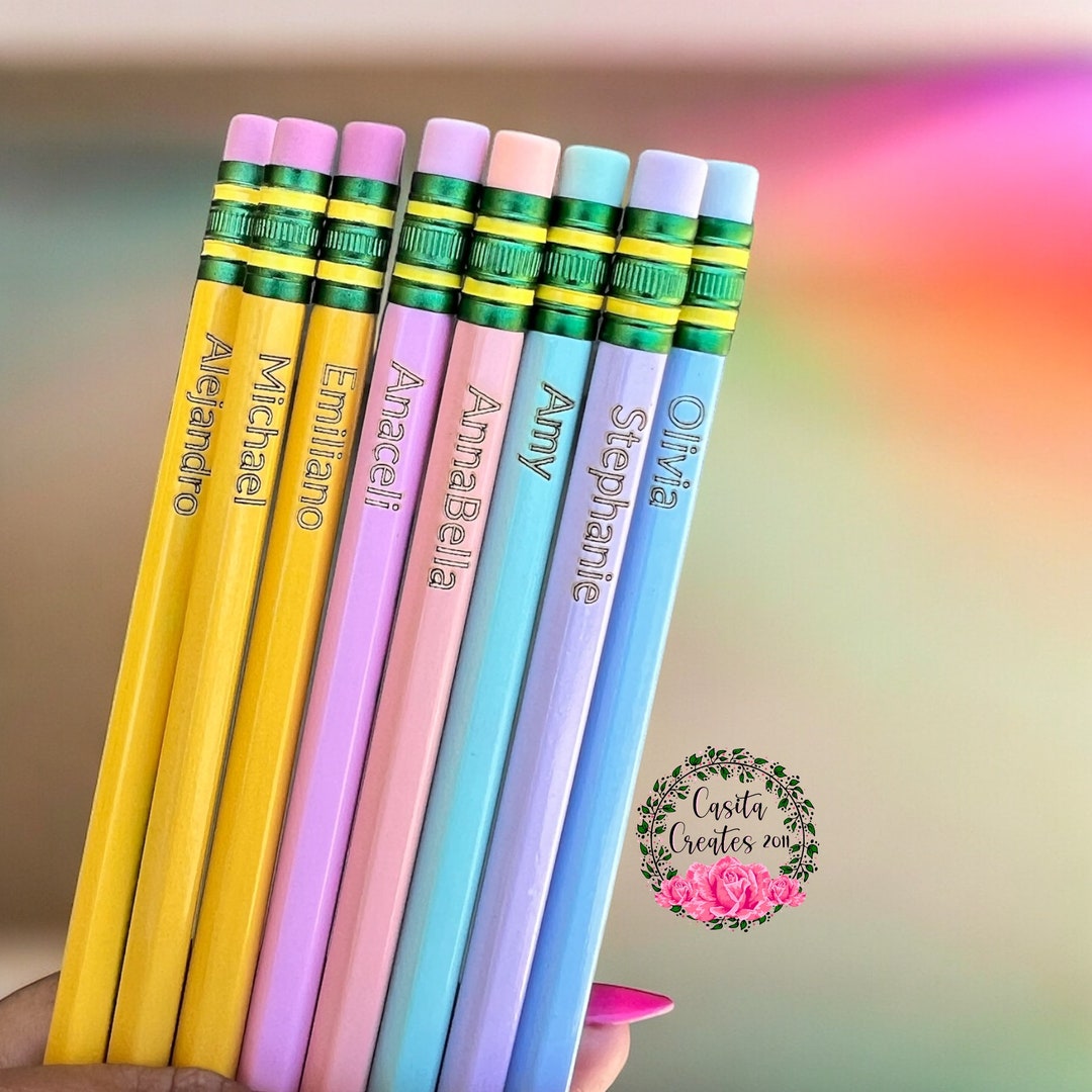 Personalized Pencils, Lápices Personalizados, Pastel Pencils, Yellow ...