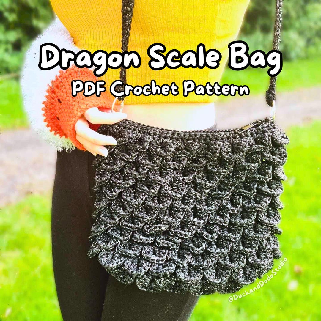 DIGITAL PDF Dragon Scale Bag Crochet Pattern - Crochet Bag, Dragon Bag ...