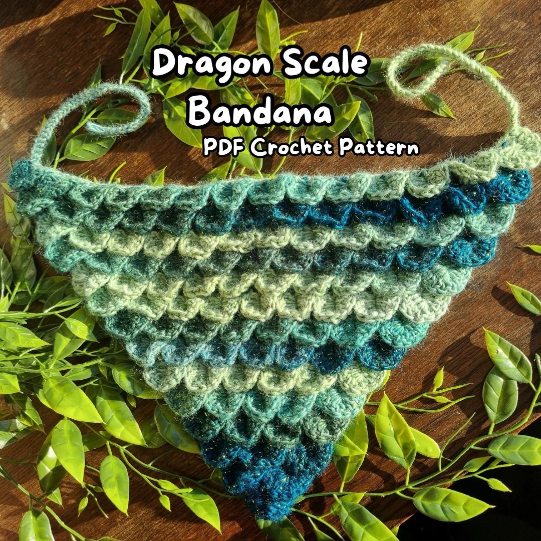 Dragon Scale Bandana Crochet Pattern – Crocodile Stitch Design (digital ...