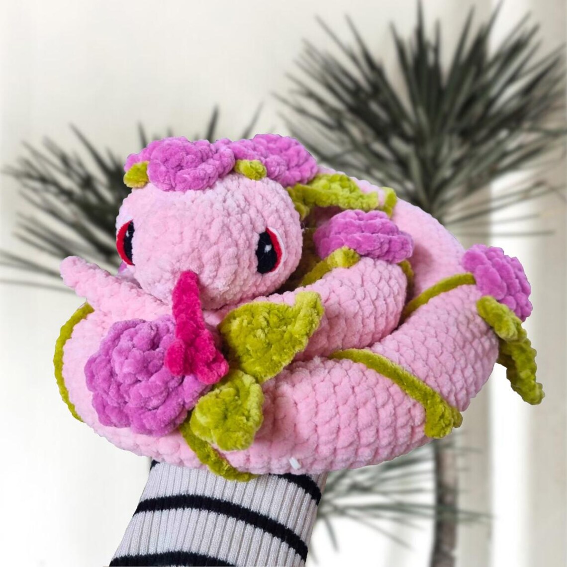 Rose Snake Crochet Pattern – Flower Plush, Valentines Gift (digital PDF ...