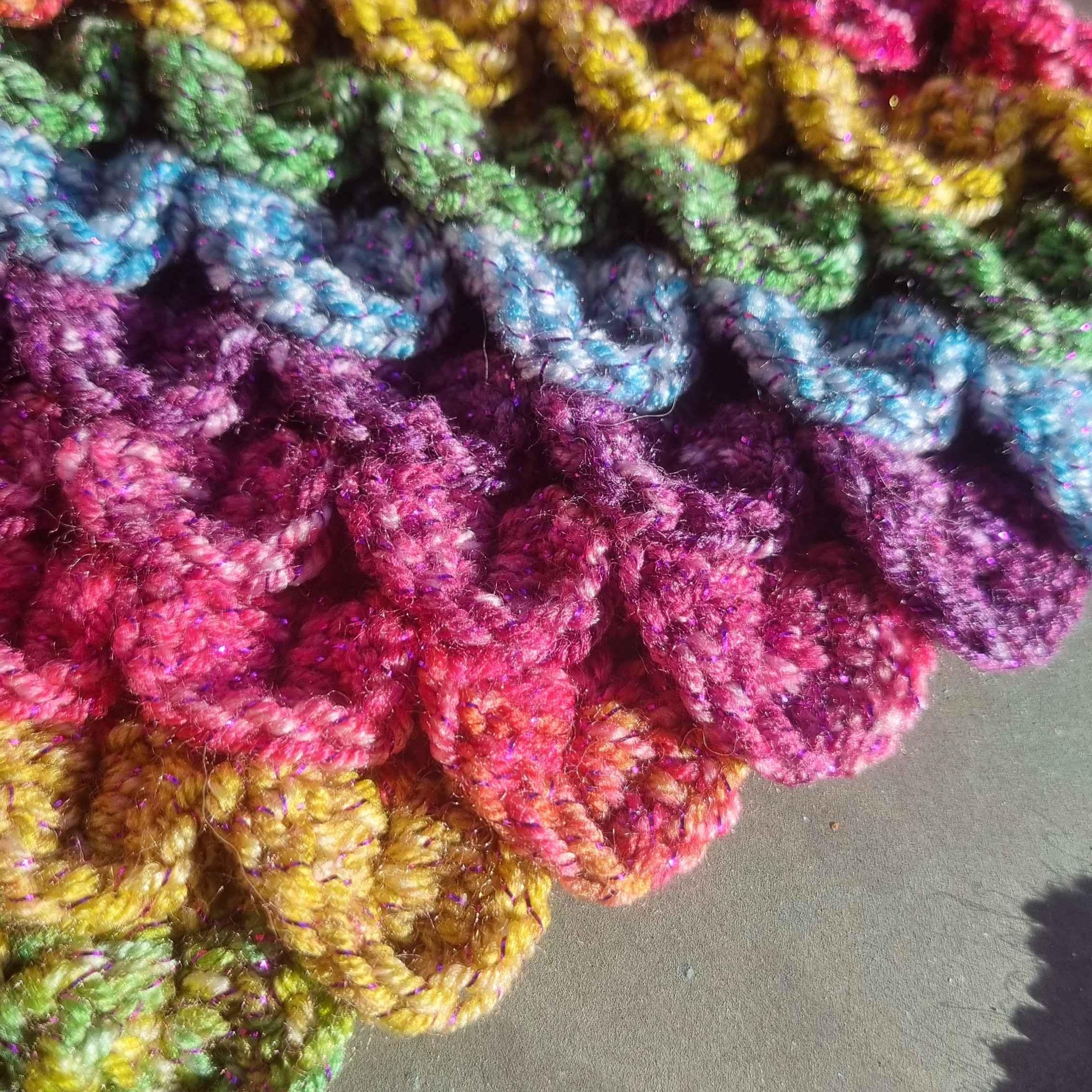 Dragon Scale Bandana Crochet Pattern – Crocodile Stitch Design (digital ...