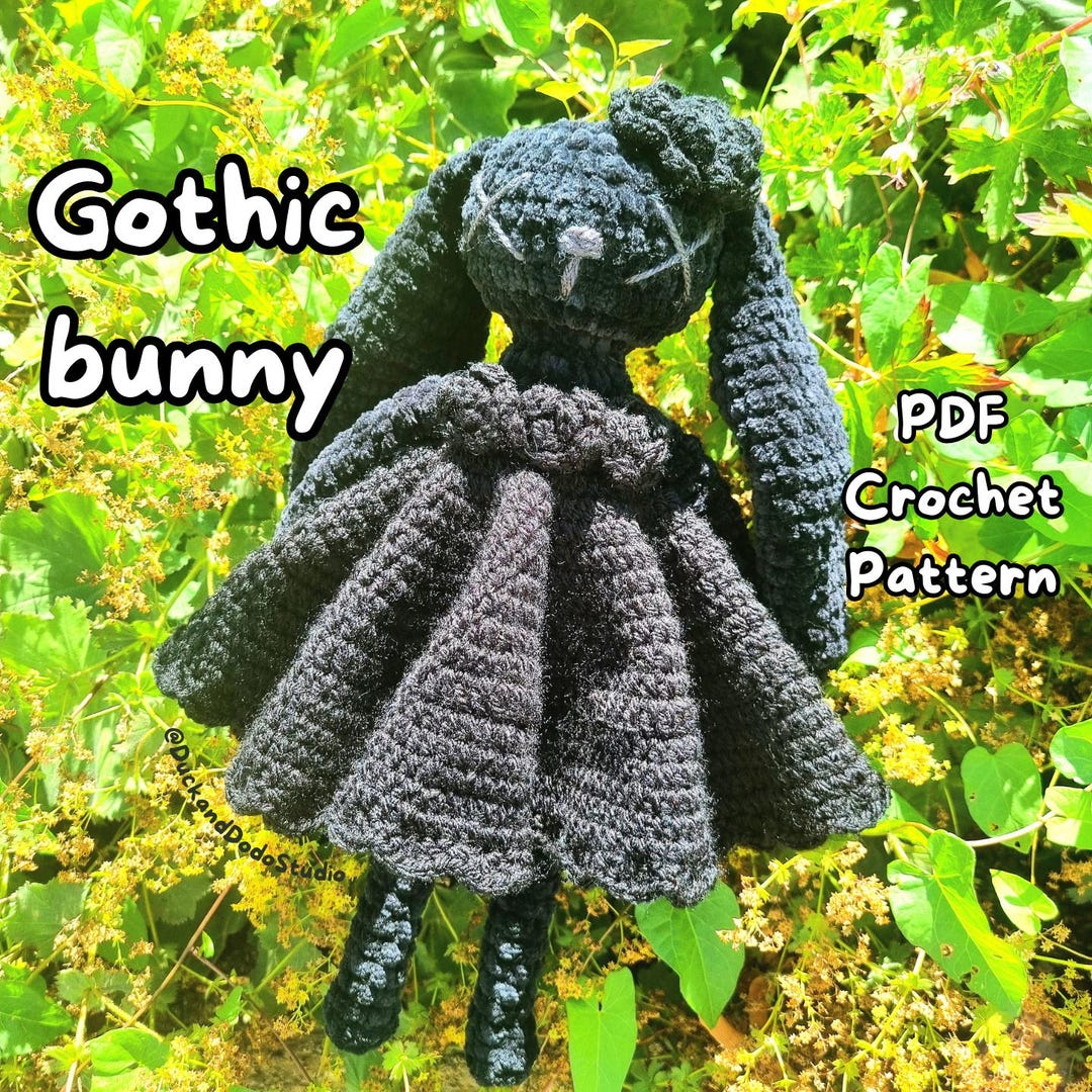 DIGITAL PDF Gothic Bunny Crochet Pattern - Crochet Bunny, Crochet ...