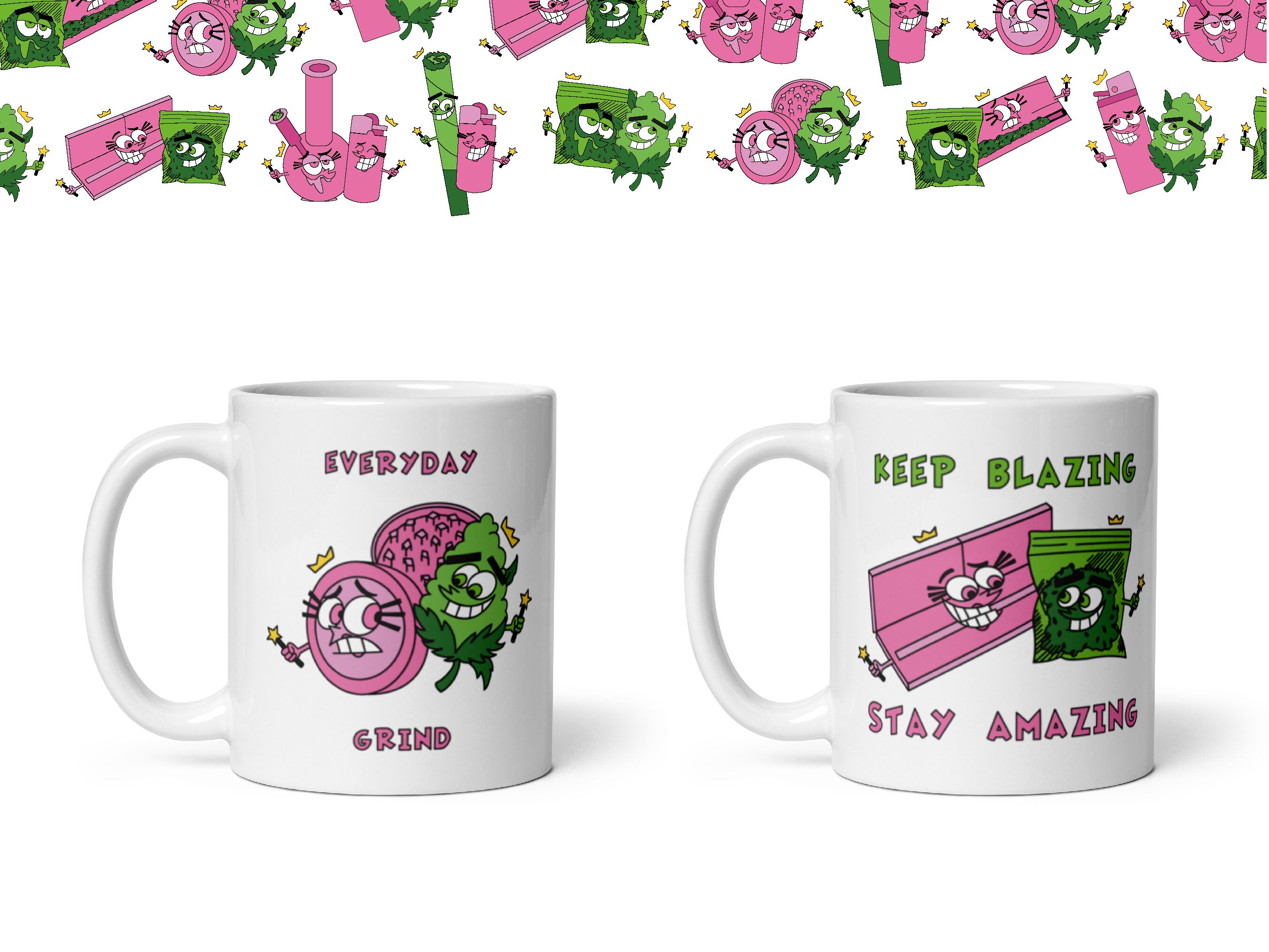 Wanda & Cosmo Stoner Mugs 11oz Fairly Odd Parents Wake and Bake Weed ...
