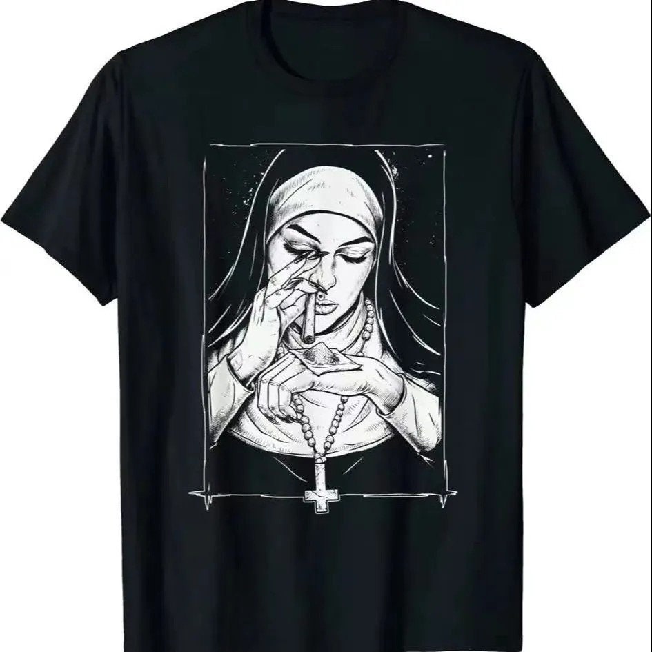 Unholy Gangsta Take Drugs Nun Tee T-shirt | 100% Cotton Anti-christ ...