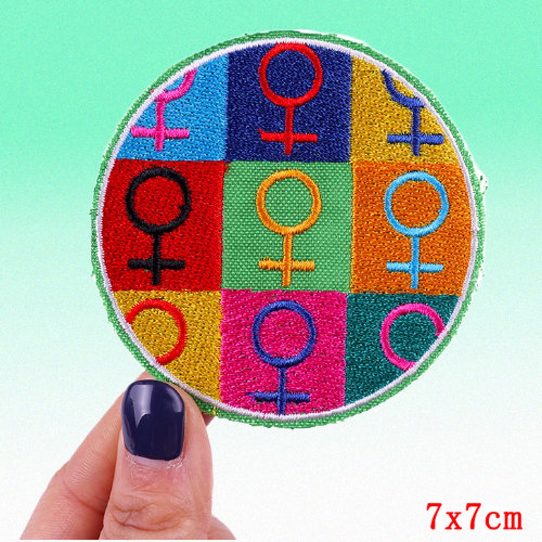 Female Sign, Feminist Badge, Iron Patch Cartoon LGBTQIA Badge, Clothes ...