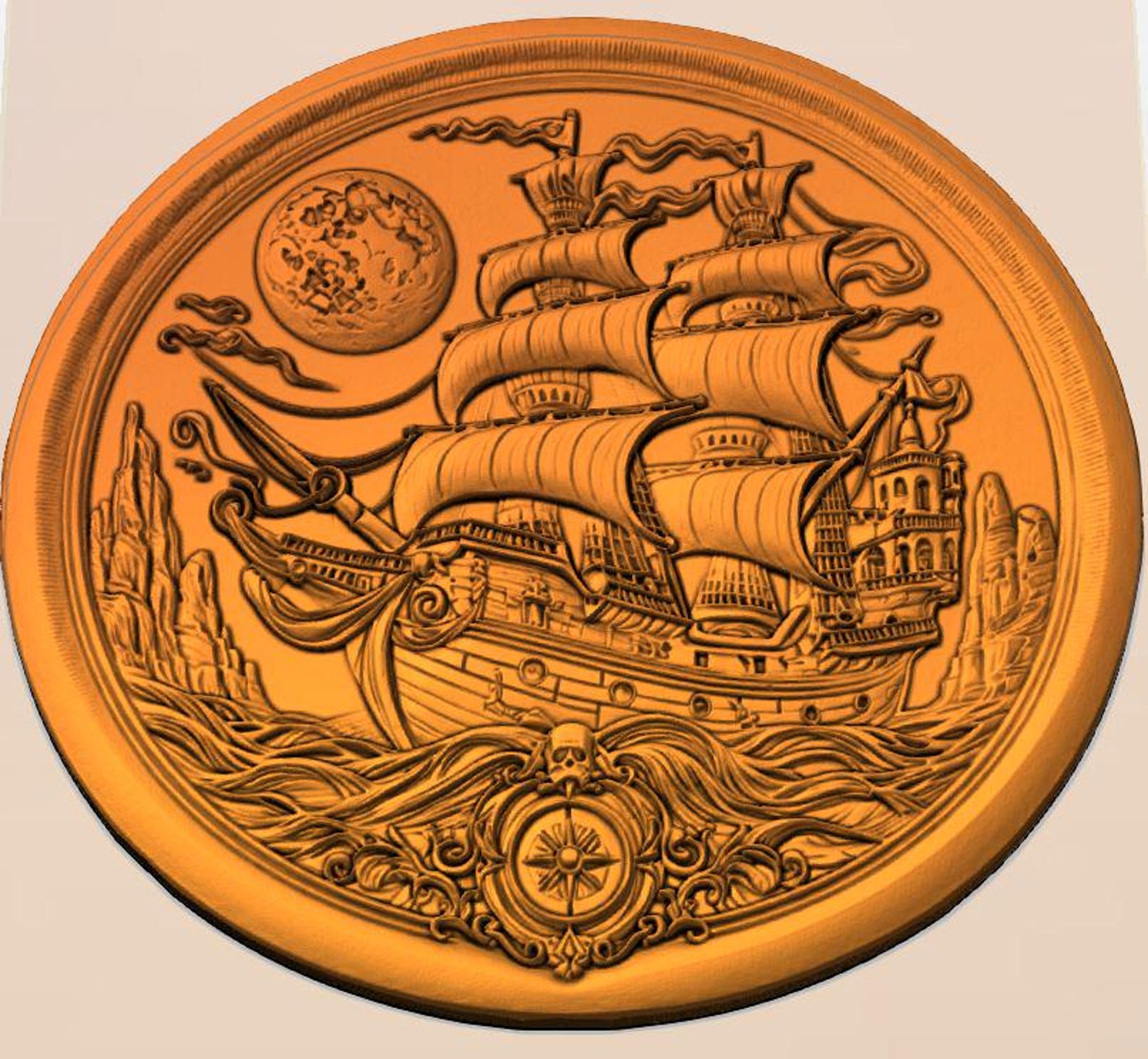Pirate Ship 3d Laser Engraving Files - Etsy