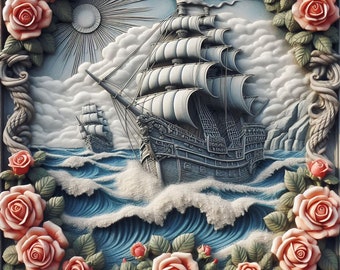 Pirate Ship 3d Illusion Laser Engraving Files - Etsy