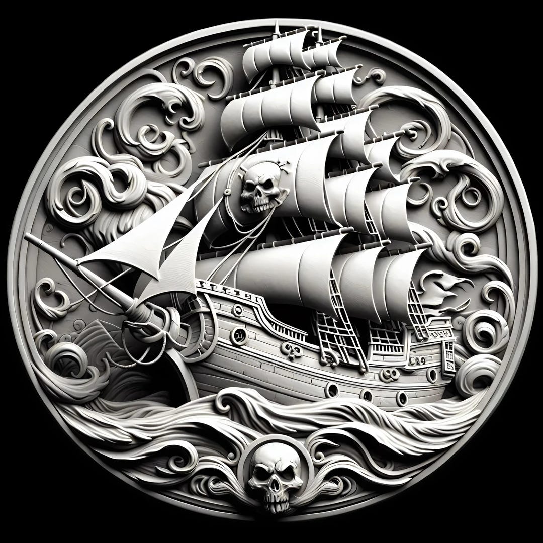 Pirate Ship 3d Laser Engraving Files - Etsy