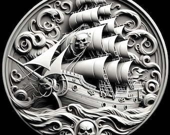 Pirate Ship 3d Laser Engraving Files - Etsy