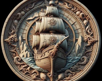 Pirate Ship 3d Laser Engraving Files - Etsy