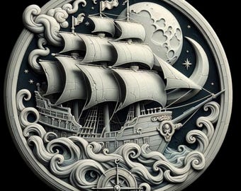 Pirate Ship 3d Laser Engraving Files - Etsy