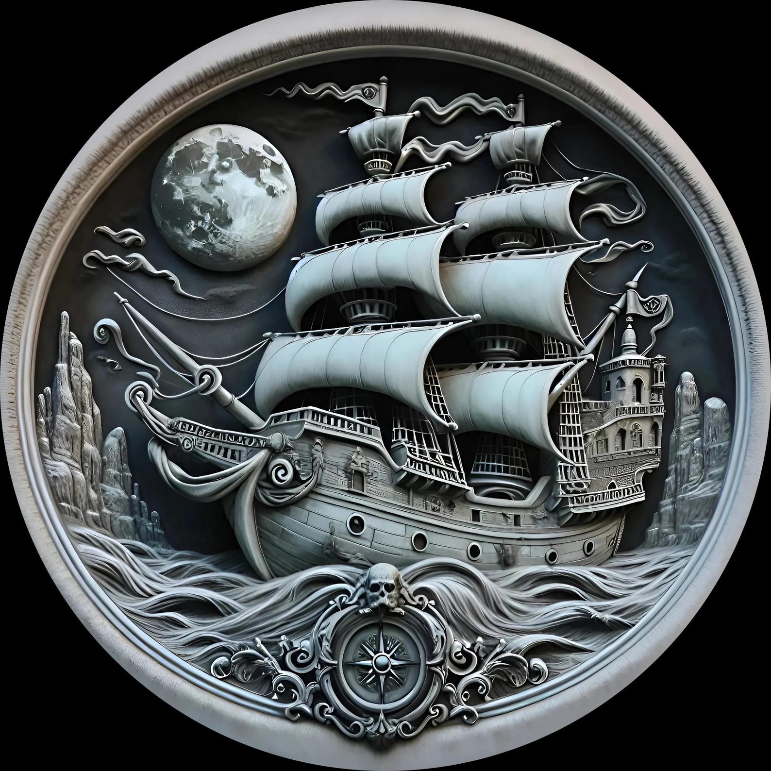 Pirate Ship 3d Laser Engraving Files - Etsy
