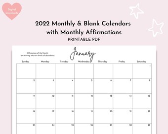 Affirmation Calendar 2022 - Etsy