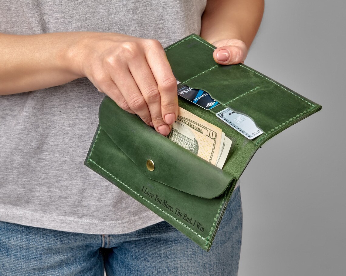 Personalized Leather Wallet Handmade Wallet Women's - Etsy