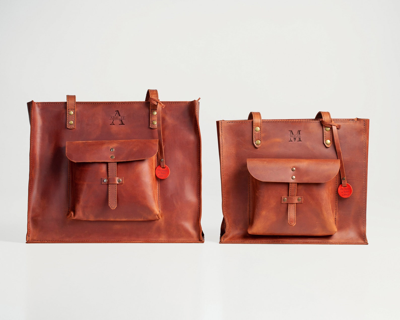 Leather Shoulder Bag With Outside Pocket Fits Perfect for Laptop Daily ...