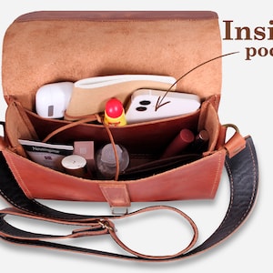 Leather Satchel for Women With Personalization, Small Crossbody ...